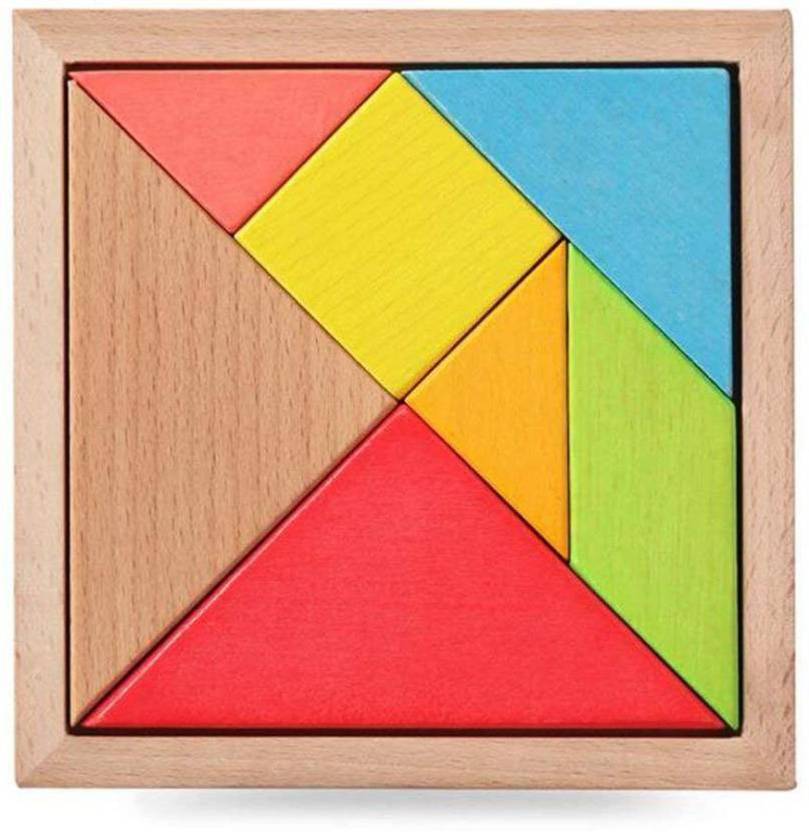 Ashmi Tangram 7 Piece Puzzle Square I.Q. Development Game Brain Teaser ...
