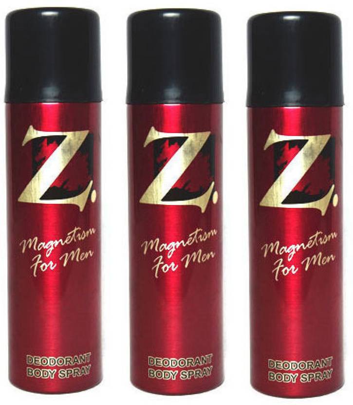 Z Red Magnetism for Men Deodorant Body Spray 75ml Each (Pack of 3 ...