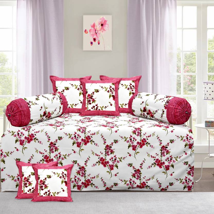 Sanganeri Cart Cotton Floral Diwan Set - Buy Sanganeri Cart Cotton ...