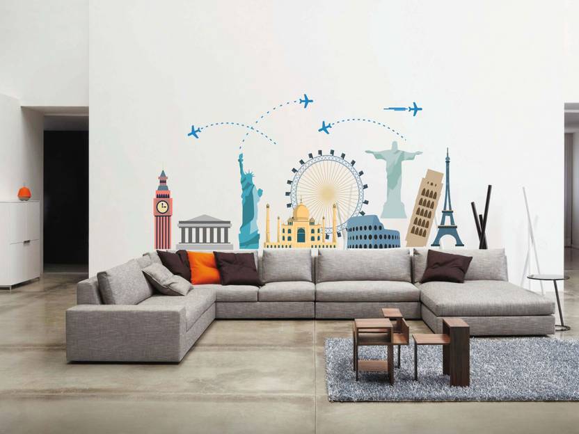 Sticker Hub 44 cm Seven Wonders Wall Sticker 44cm x 91cm Self Adhesive ...
