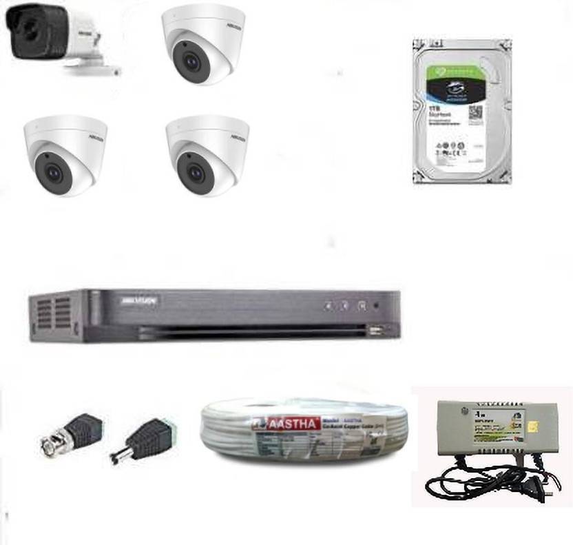 HIKVISION Full HD 5MP Cameras Combo Kit 4-Ch HD DVR with 1 Bullet ...