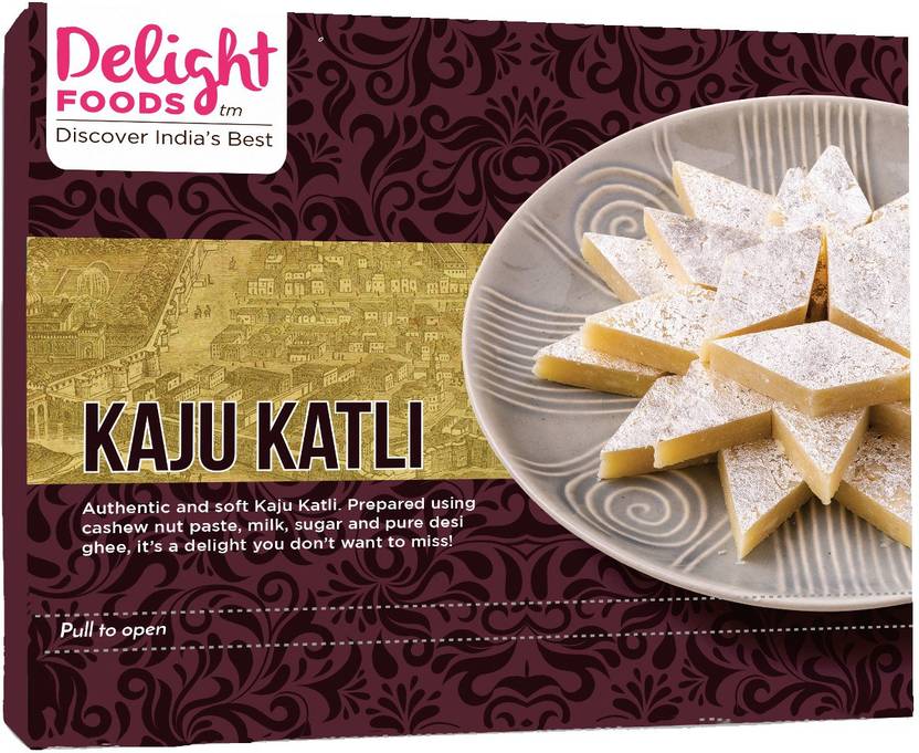 Delight Foods Kaju Katli (Cashew Barfi, Kaju Katri) Box Price in India ...