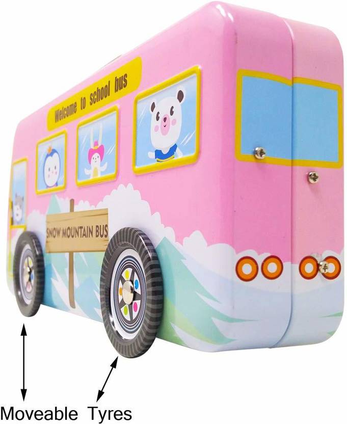 Flipkart.com | Johnnie Boy Multicolour Cartoon Printed School Bus Shape ...