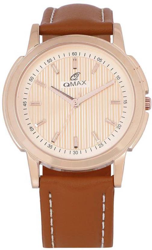 Qmax Quartz Rose & Gold Dial Leather Analog Watch - For Men - Buy Qmax ...