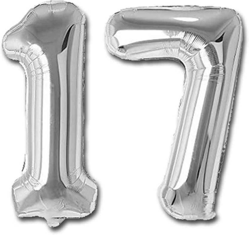 Flipkart.com | Shopperskart Printed 17 Numbers Foil-Aluminium Birthday ...