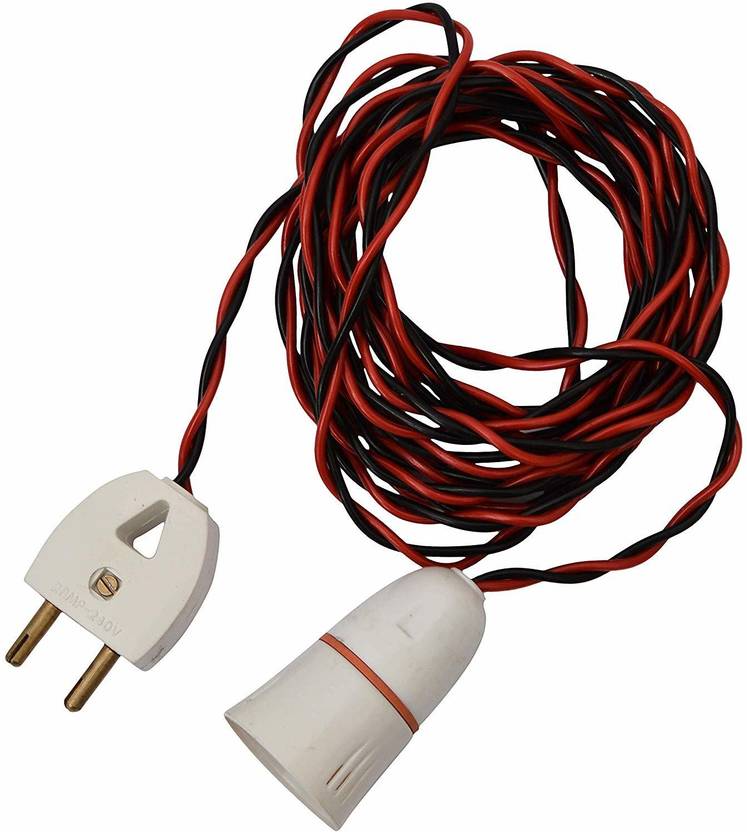 SAIFPRO Bulb Holder with Flexible Wire and 2 Pin Plug ,1meter wire ...