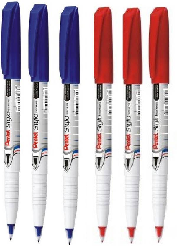 PENTEL Stylo Signature JM11 03 Blue + 3 Red ink color Fountain Pen ...
