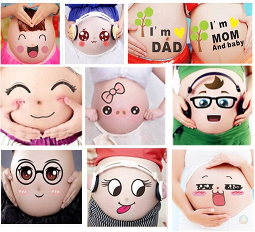 TAFLY 13 cm Maternity Week Stickers Bump Belly Stickers Pregnant Woman ...
