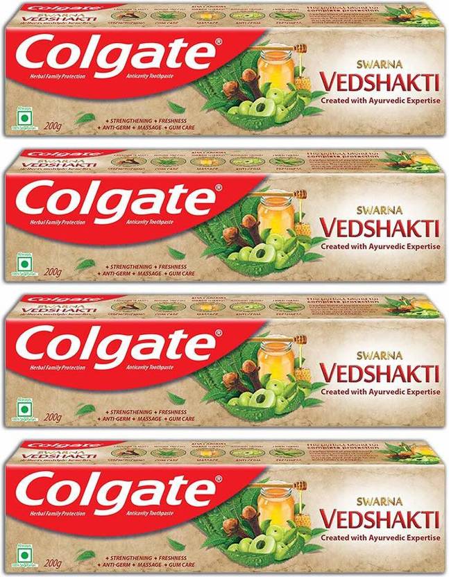 Colgate Swarna Vedshakti Herbal, Anti cavity Toothpaste 200 gm, Pack of ...