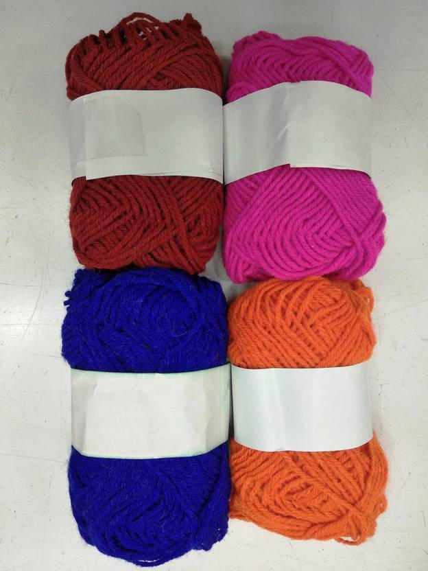 nimi creation Hand Knitting Woolen Thread Dyed pack of 4 colors ...