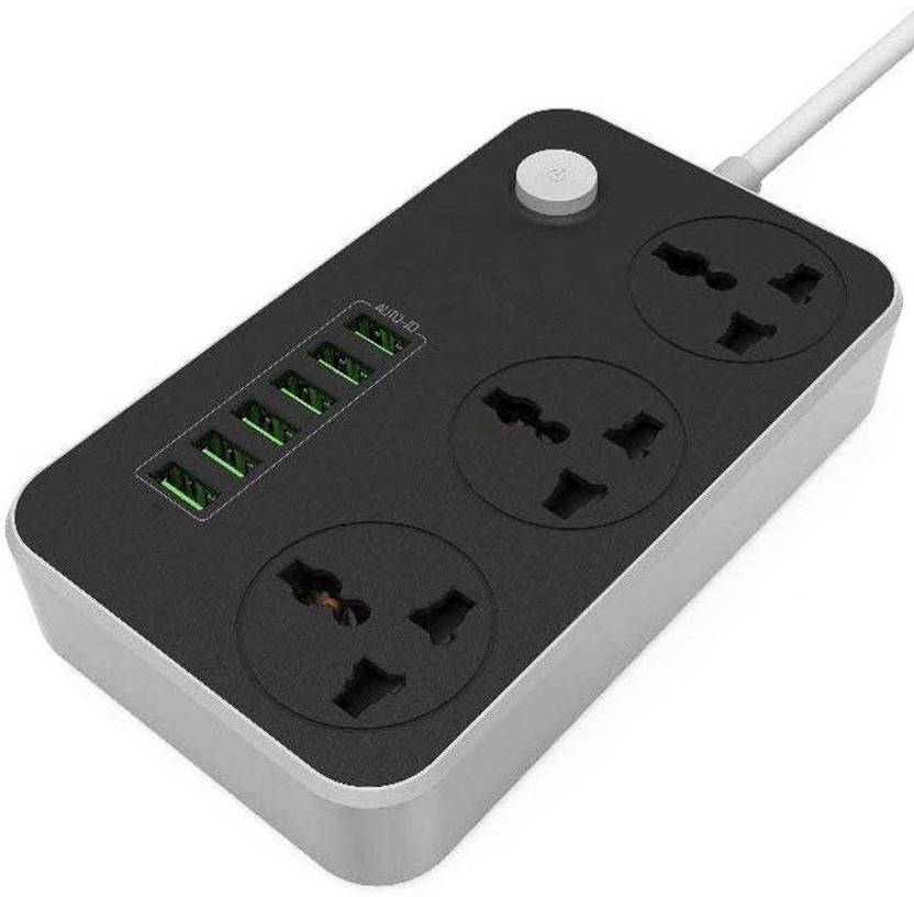EMBox Power Strip Extension Cord with USB Port and Surge Protector| 6 ...