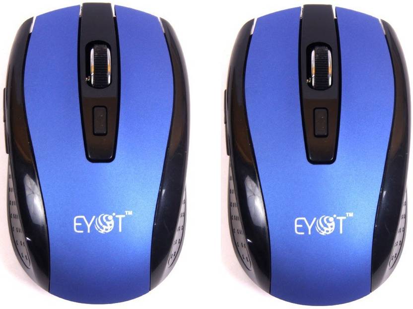 Eyot Optical Mouse BLUE & BLACK COMBINATION PACK OF 2 Wireless Optical ...