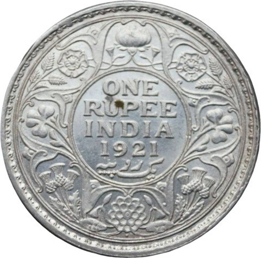 Coinbazzar SILVER 1 Rupees 1921 British India Coin George V King 100% ...