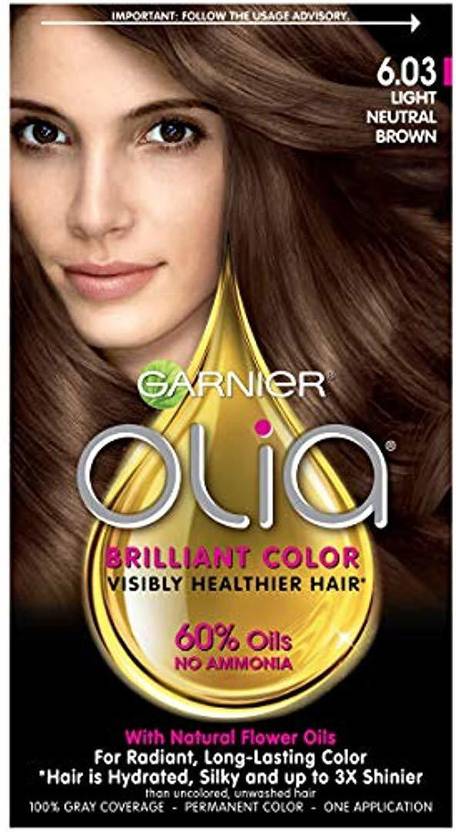 GARNIER Olia Ammonia Free Permanent Hair Color , Light Neutral Brown ... GARNIER Olia Ammonia Free Permanent Hair Color , Light Neutral Brown ...