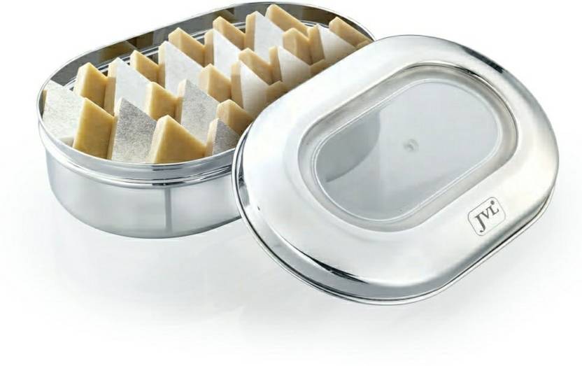 JVL Stainless Steel Kitchen's Storage Costa Capsule Shape Container Box ...