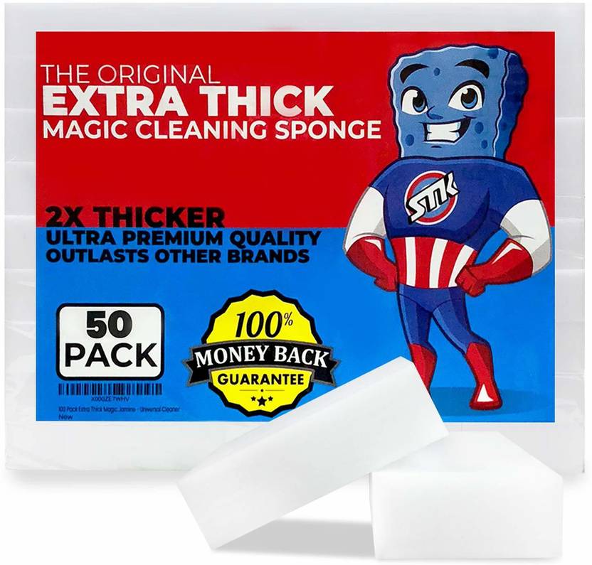 Magic Erasers STK 50 Pack Extra Thick Magic Cleaning Sponges - Eraser ...