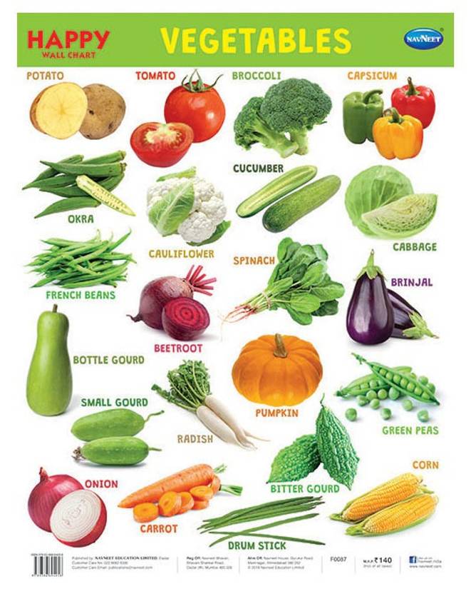 Navneet Happy Wall Chart - Vegetables: Buy Navneet Happy Wall Chart ...