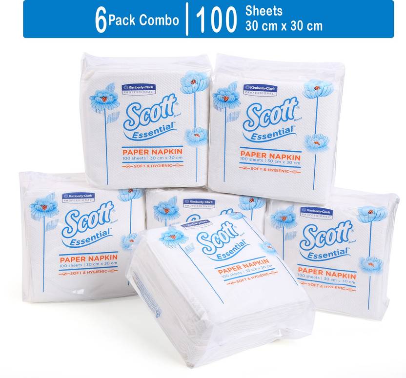 Scott 1-Ply tissue paper Napkin (Full-Embossed Plain) 30cm x30cm x100 ...