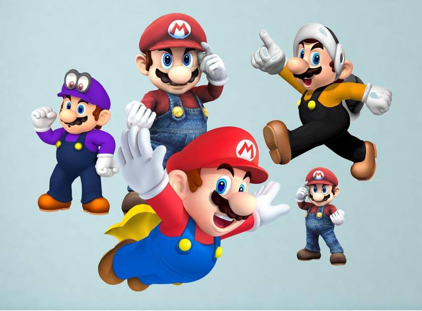 KAMYA HOME DÉCOR 60 cm Flying Super Mario With Marios New Versions Wall ...