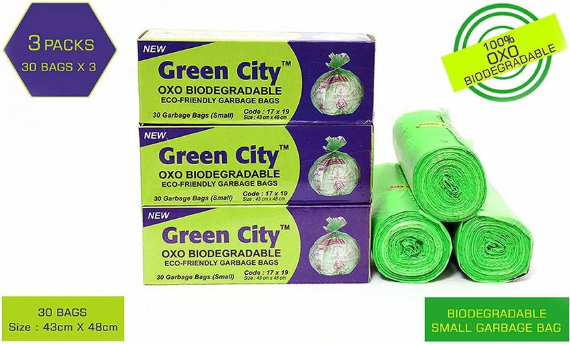 Green City biodegradable eco friendly garbage bag Small 3 L Garbage Bag Price in India - Buy ...