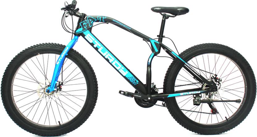 STURDY FAT MOUNTAIN BIKE WITH 26X3 INCH WHEELS AND WITH 21 SPEED GEARS ...
