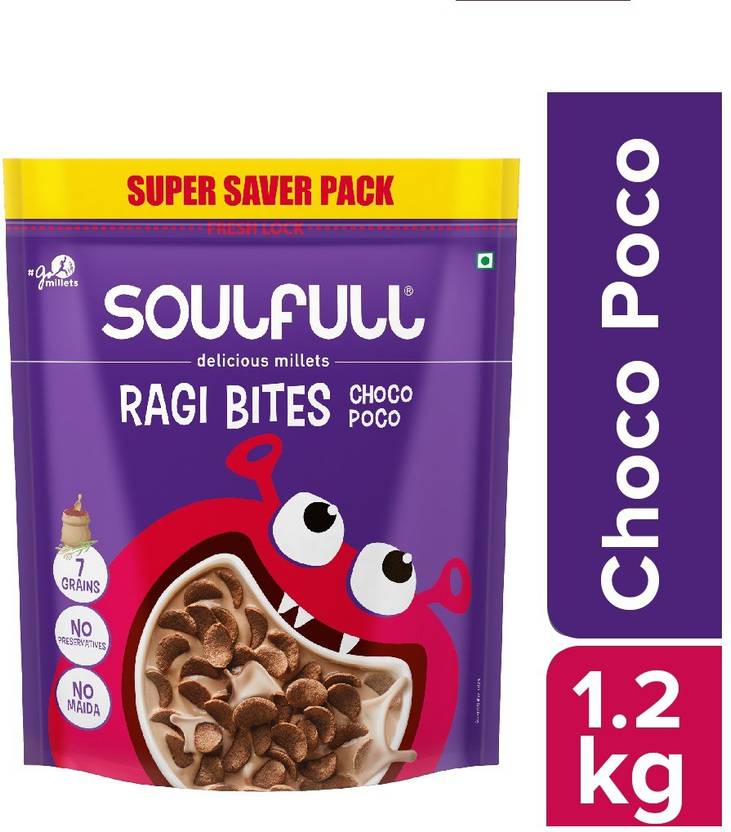 SOULFULL Ragi Bites- Choco Poco,1.2kg - NO MAIDA & POWER OF 7 GRAINS ...