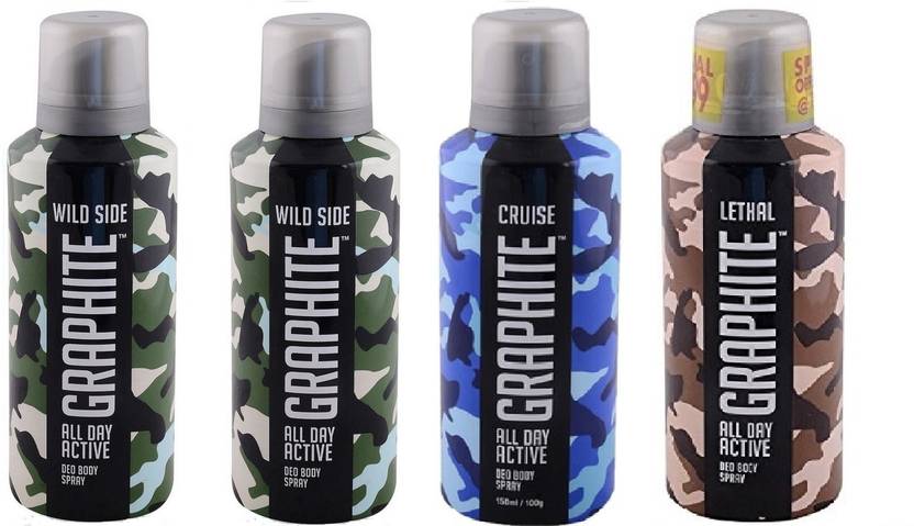 GRAPHITE PACK OF 4 Body Spray - For Men & Women - Price in India, Buy ...