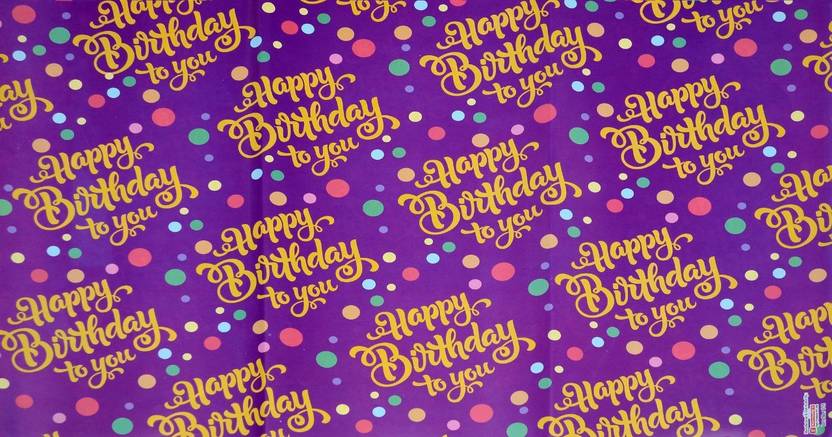 Skywalk Gift Wrapping Paper Sheet Happy Birthday Purple Doted Paper ...