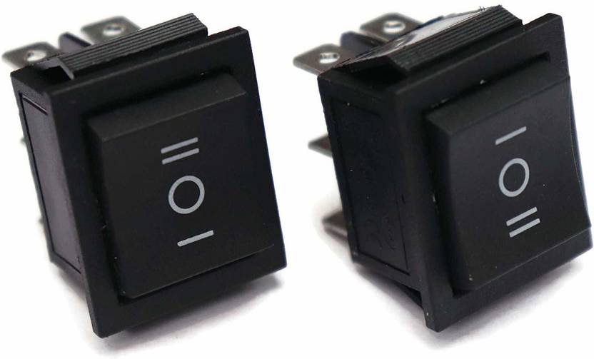 Super Debug 2 Pcs DPDT Switch 3 Position 6 Pin Button Latching DPDT 16A ...