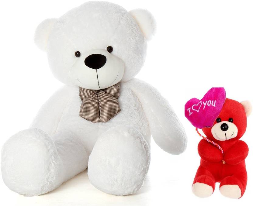 ToyKing Special Offer 4 Feet Cute White Teddy Bear With 26 cm Soft ...