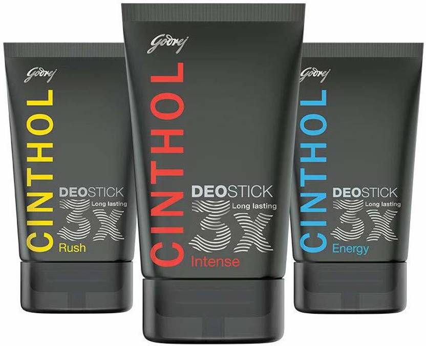 CINTHOL Deo Stick - Intense, Rush, Energy Deodorant Cream - For Men ...