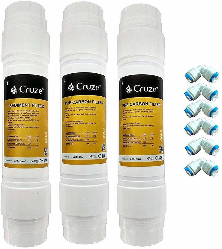 Cruze Gold Inline Filter 3 Pieces Set (Pre/Post Carbon and Sediment ... Cruze Gold Inline Filter 3 Pieces Set (Pre/Post Carbon and Sediment ...