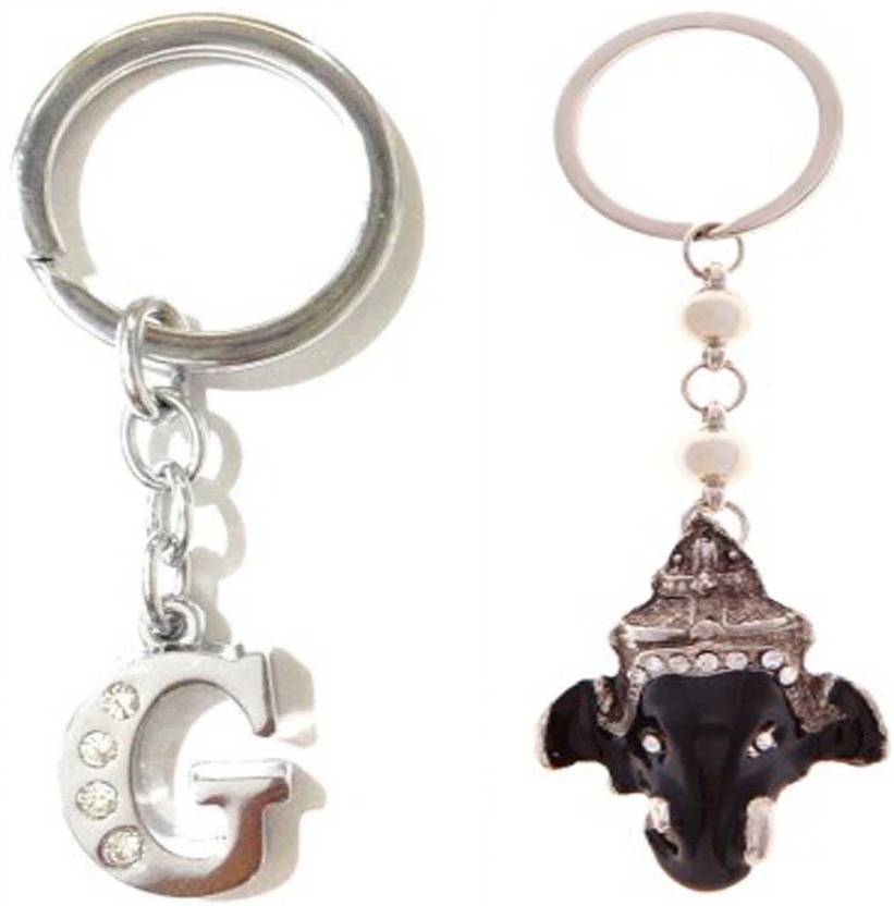 Rashi Traders Alphabet G Letter & Black Face Ganpati Key Chain Price in ...