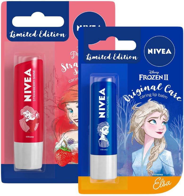 NIVEA Lip Balm, Disney Limited Edition Strawberry Shine, 4.8g & Lip ...