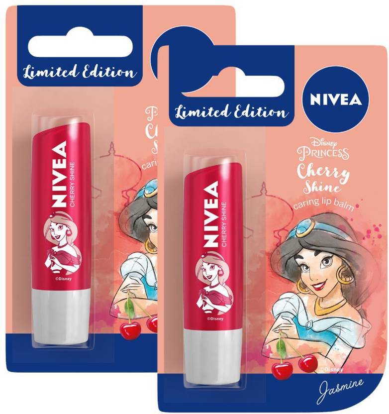 NIVEA Lip Balm, Disney Limited Edition Cherry Shine, 4.8g (Pack of 2 ...