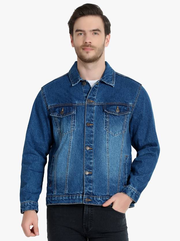 KOTTY Full Sleeve Washed Men Denim Jacket - Buy KOTTY Full Sleeve ...