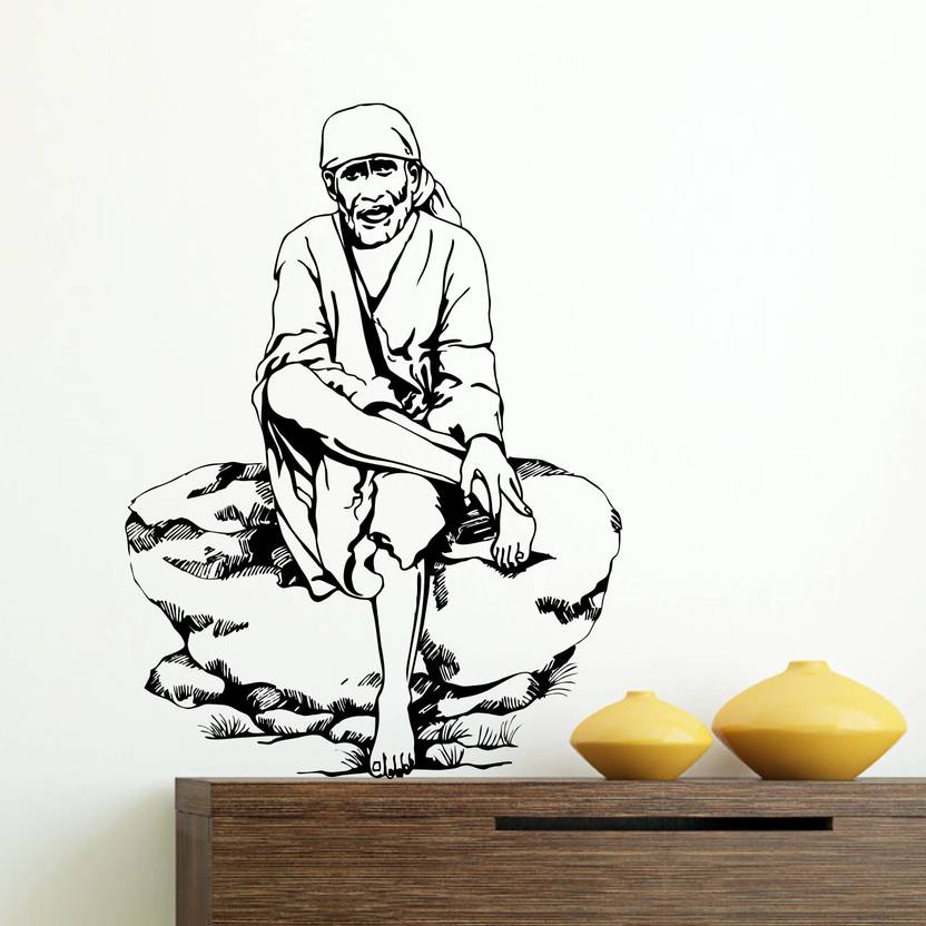 StickMe 100 cm Sai Baba Of Shirdi Wall Sticker - SM 278 Self Adhesive ...