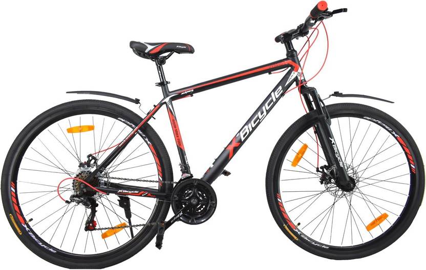 XBicycle Agile Shox Bike For Adults Black Red 700C T Hybrid Cycle/City ...