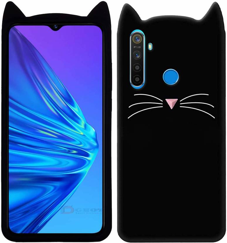 Wideals Back Cover for Realme 5 Soft Silicon Meow Ear Cute Cat Designer ...