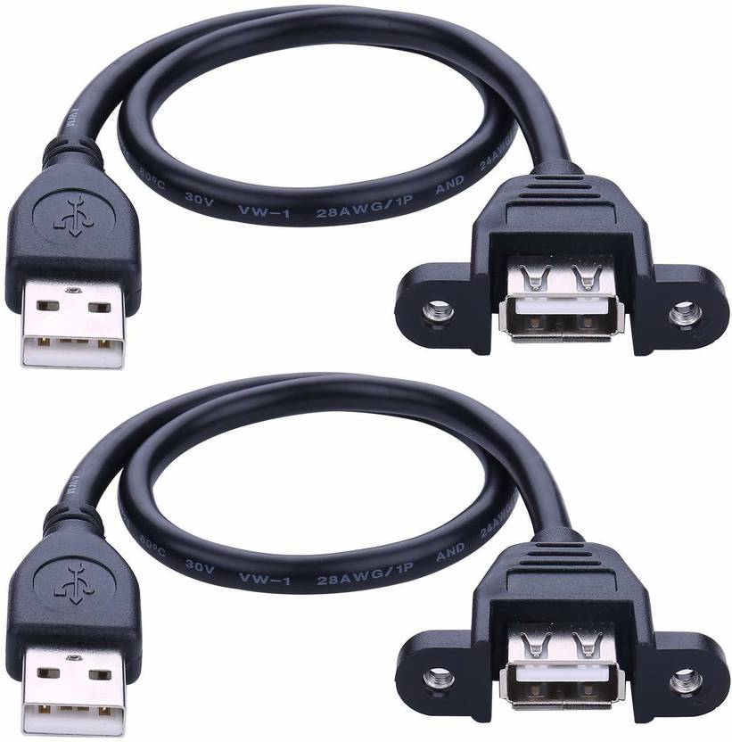 RIVER FOX Reversible USB 2.0 1 m Panel Mount USB Extension Cable Type A ...