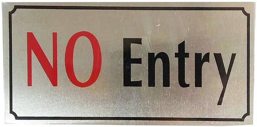 DEZIINE 1pcs NO Entry' Self Adhesive Stainless Steel Metal Signage ...