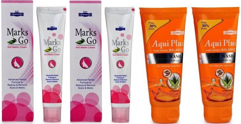 HAPDCO Combo of 2 Marks Go Cream (25g) + 2 Aqui Plus Face Wash (50ml ...