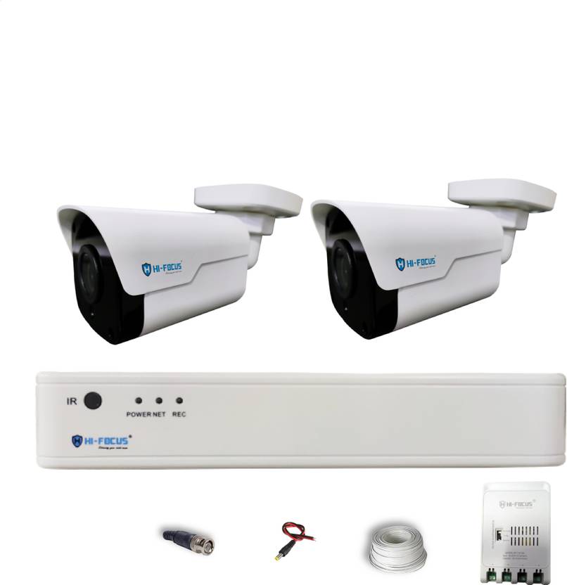 HI-FOCUS 4-Channel DVR with 2 Outdoor Bullet Camera with Recorder set ...