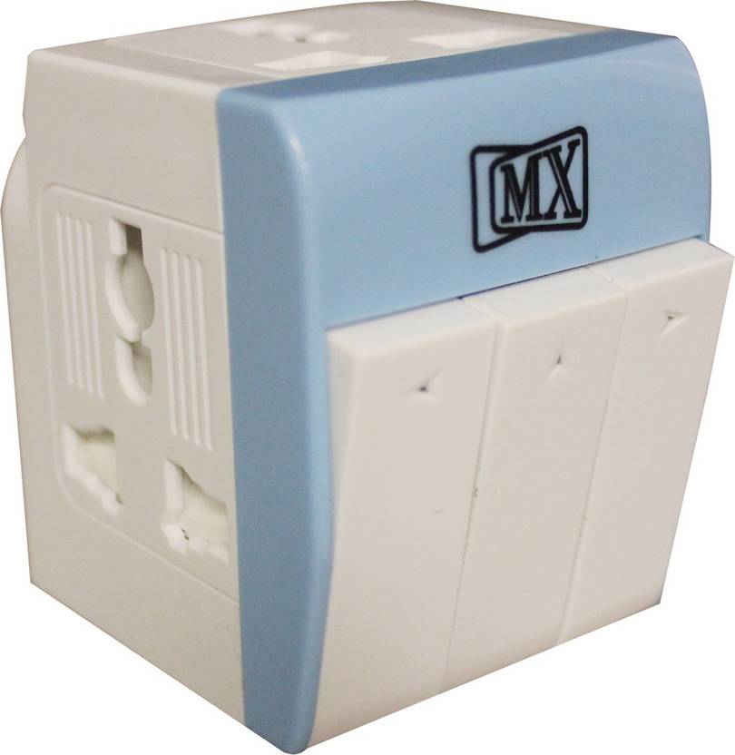 MX Multi Plug with 3 Individual Switches, Sockets and LED Indicator ...