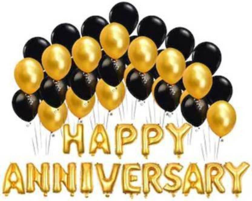 Flipkart.com | deepak enterprises Solid Golden Happy Anniversary Foil ...