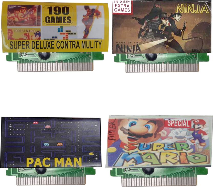 VK MART 8 Bit Tv Video Game Cassetts AMER MARIO,NINJA,PACMAN,190 Gaming ...