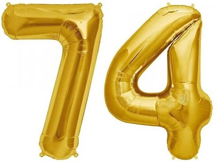 Flipkart.com | gorgeous moment Solid GOLD NUMBER FOIL PARTY NUMBER 74 ...