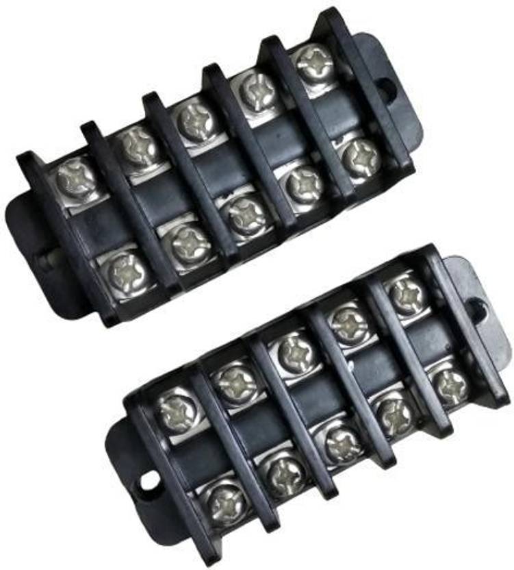 Madhav Control Panel Bakelite Open Connector 5 Way Screw Terminal Block ...