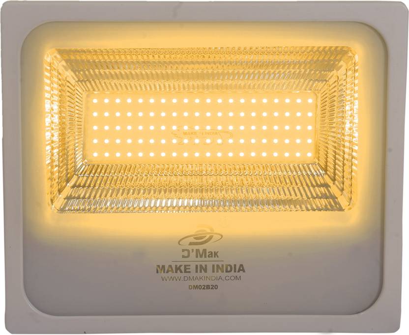 D'Mak 100watt led warm (Yellow) color flood light pack of 1 Flood Light ...
