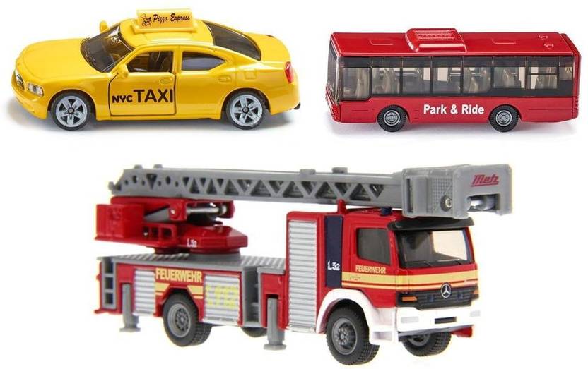 FUNSKOOL SIKU US taxi kit with Fire Engine & City Bus combo pack - SIKU ...